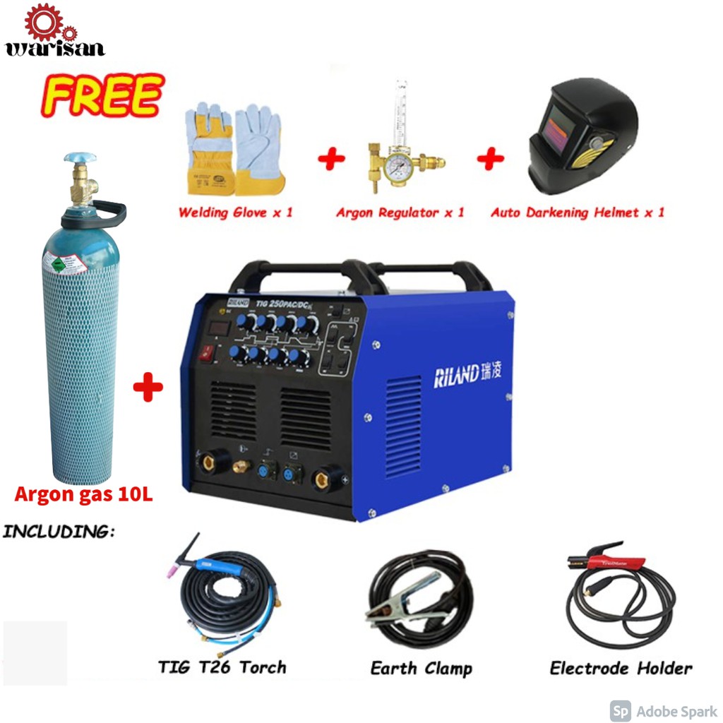 Riland TIG 250P AC/DC Inverter 2in1 TIG & ARC Welding Machine | Shopee ...