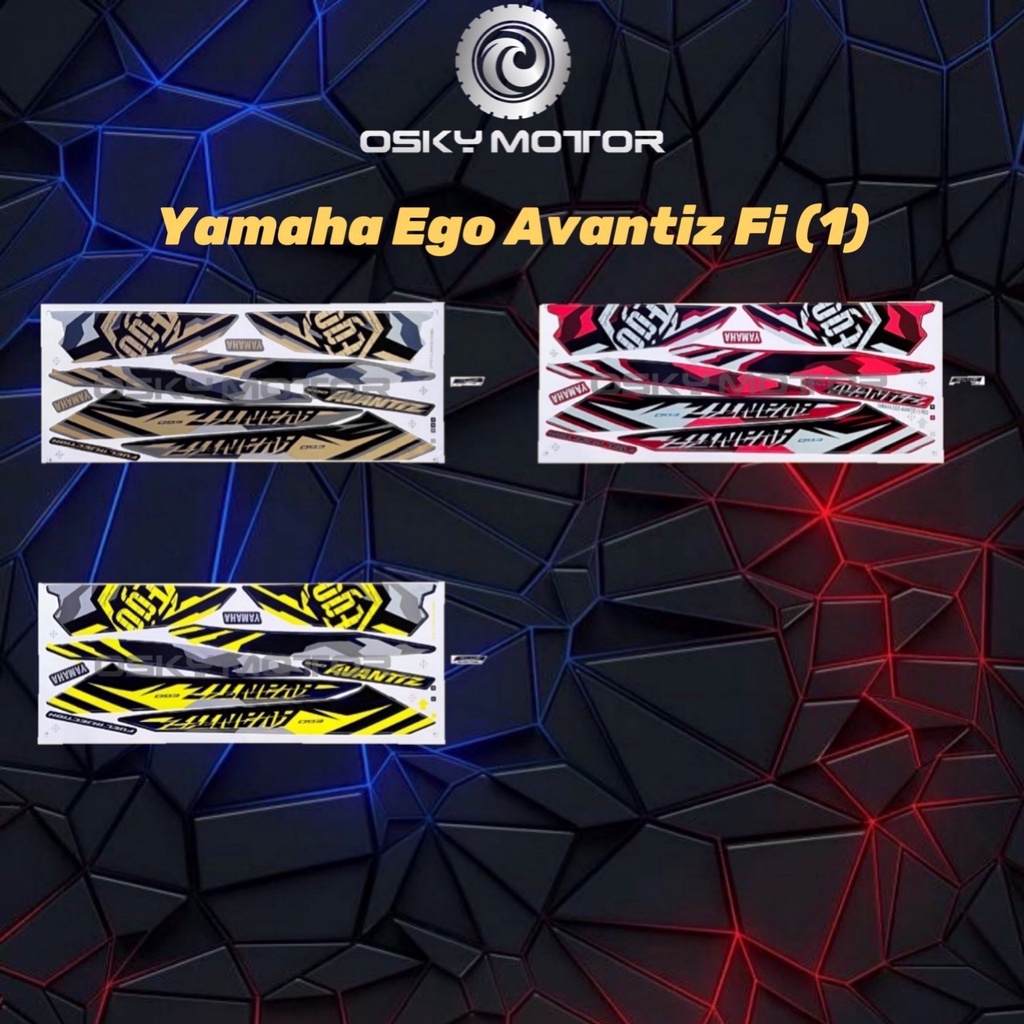 Yamaha Ego Avantiz Fi (1) Body Sticker - Black / Red / Blue | Shopee ...