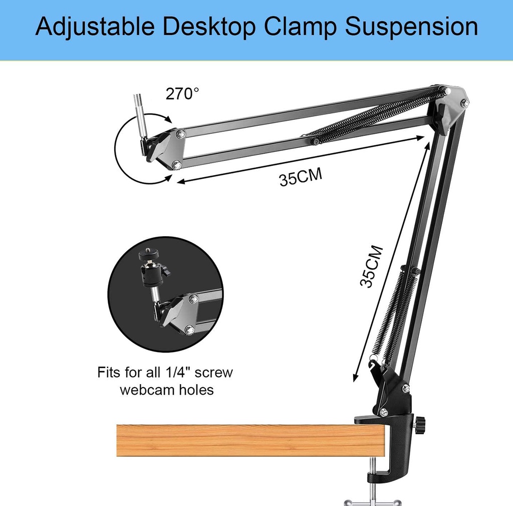 Webcam Stand Webcam Clip Mount Hanging Scissors Tripod Stand Camera Arm ...