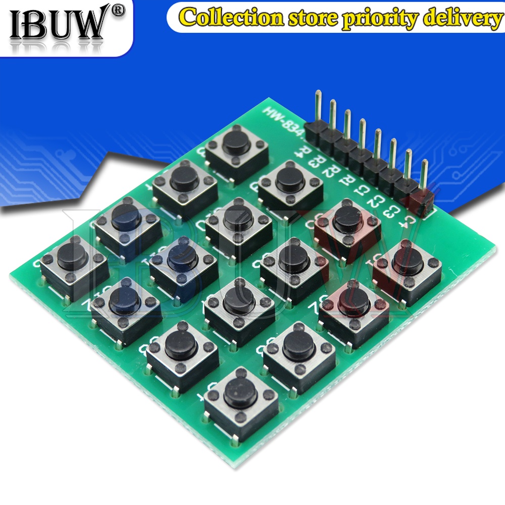 8pin 4*4 4x4 Matrix 16 Keys Button Keypad Keyboard Breadboard Module MCU for arduino Diy Kit ...