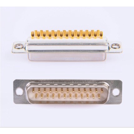 Gold Pin 25 Way Panel Mount D-sub Connector Socket RS232 RS485 DB25 ...