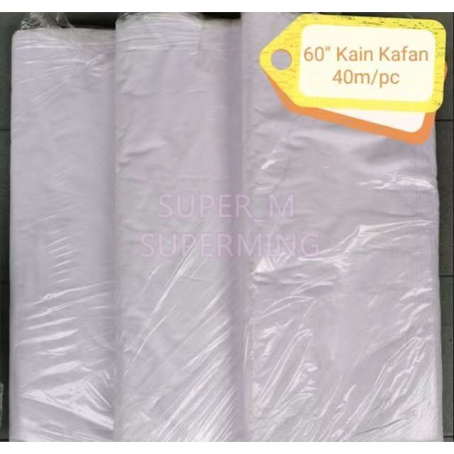 Kain Putih Kafan Cotton 40 Meter/Kayu Bidang 60" | Shopee Malaysia