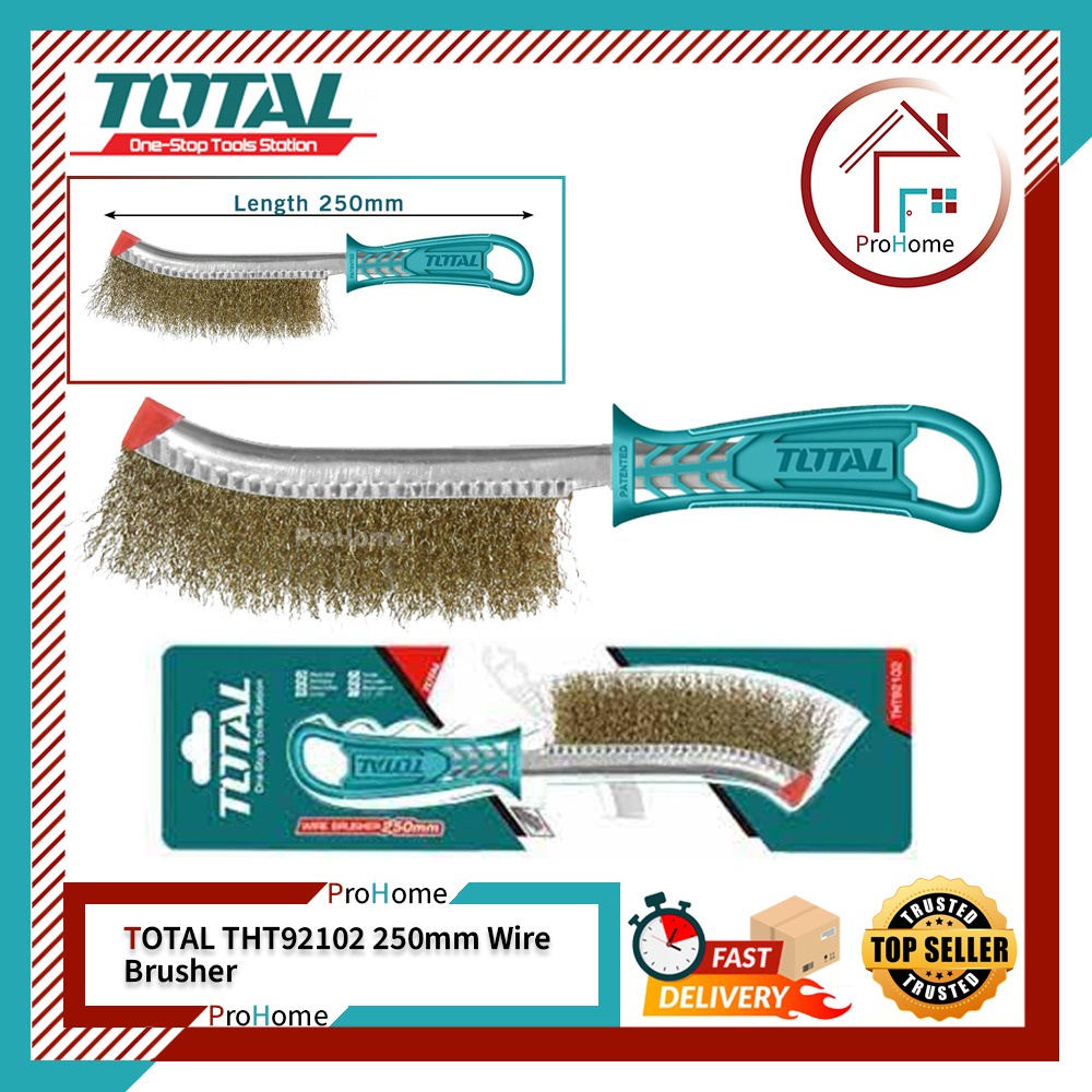 TOTAL THT92102 Abrasive Wire Brush/ Wire Brush/ Berus Tembaga | Shopee ...