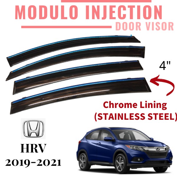 HONDA HRV INJECTION CHROME LINING DOOR VISOR STAINLESS STEEL DOOR VISOR ...
