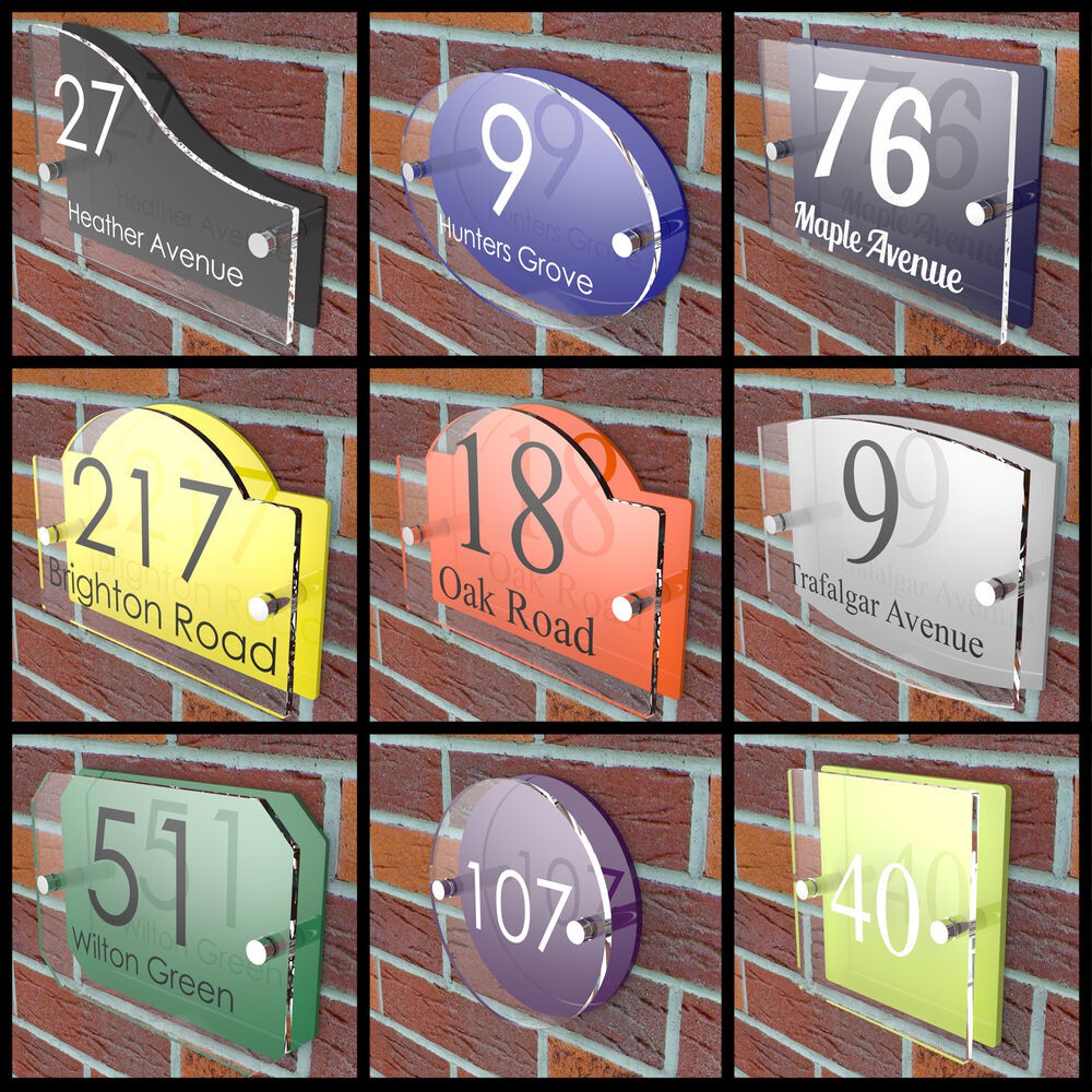 Colorful Modern Acrylic House Sign/ House number plate/ Plate Rumah ...