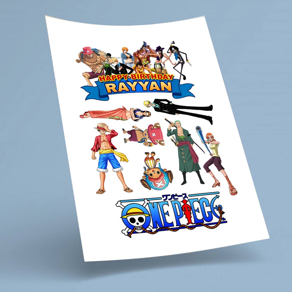 ONE PIECE CUSTOM NAME & AGE [JPEG FORMAT/FILE] [CAKE TOPPER] [PRINT ...