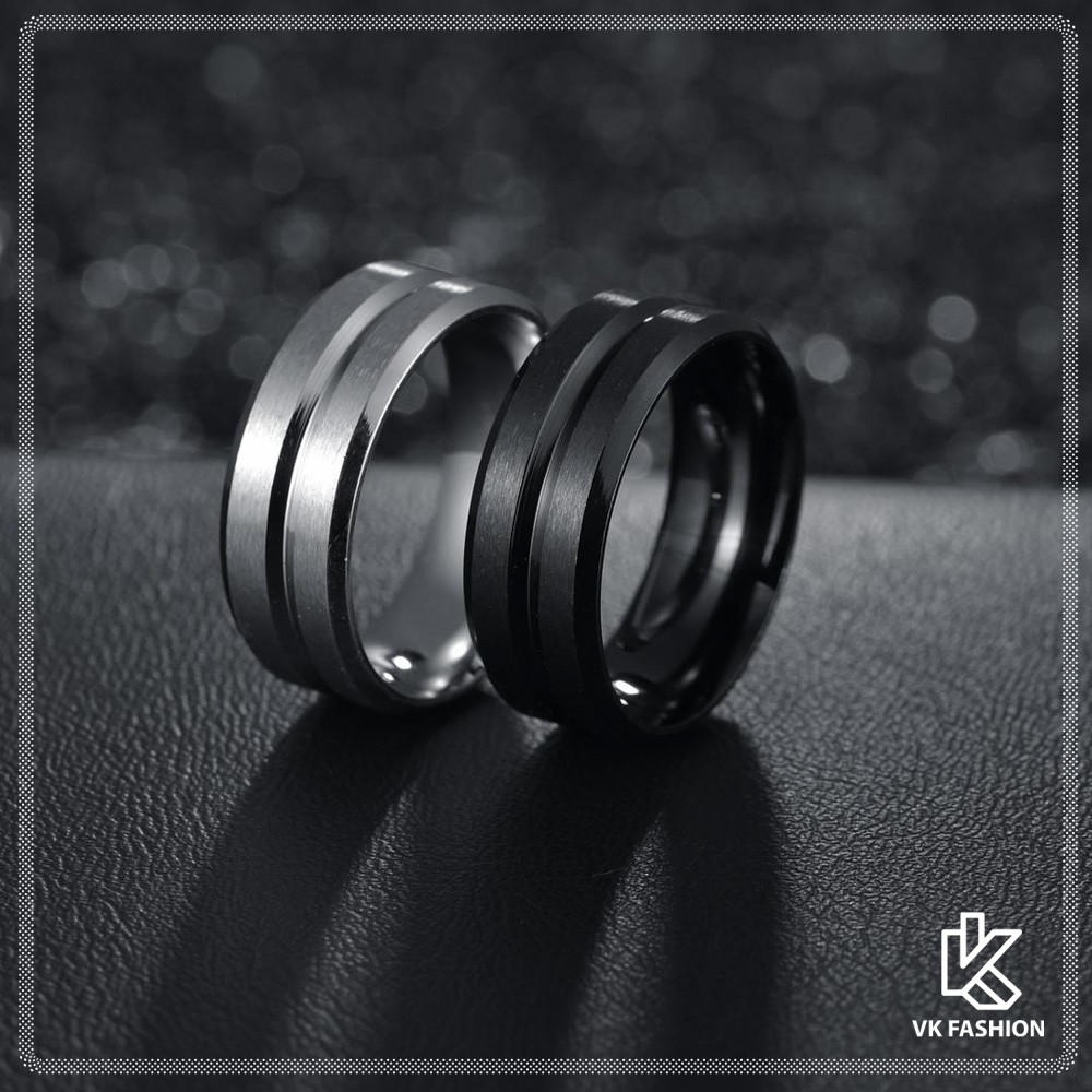 Cincin Hitam Black Ring Silver Ring Cincin Korea Cincin Lelaki Cincin ...