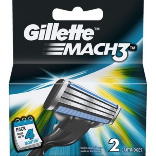 Gillette Mach 3 /Mach3-(2pcs)refill cartridges. (Original) | Shopee ...