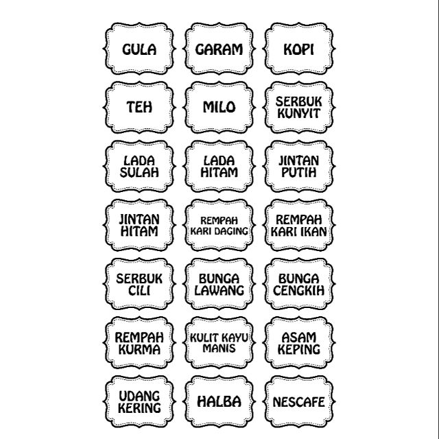 Sticker Dapur / Label Dapur Transparent (lut sinar) | Shopee Malaysia