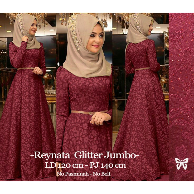Hopylovy - Reynata Gliter Jumbo Maxi Dress | Shopee Malaysia