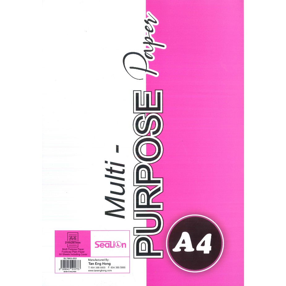 Sealion A4 70gsm Blank Multi-Purpose Paper 50Sheets | Shopee Malaysia