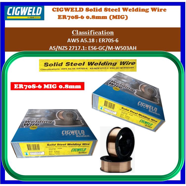 CIGWELD Solid Steel Welding Wire ER70S-6 MIG 0.8mm -- ER70S | Shopee Malaysia
