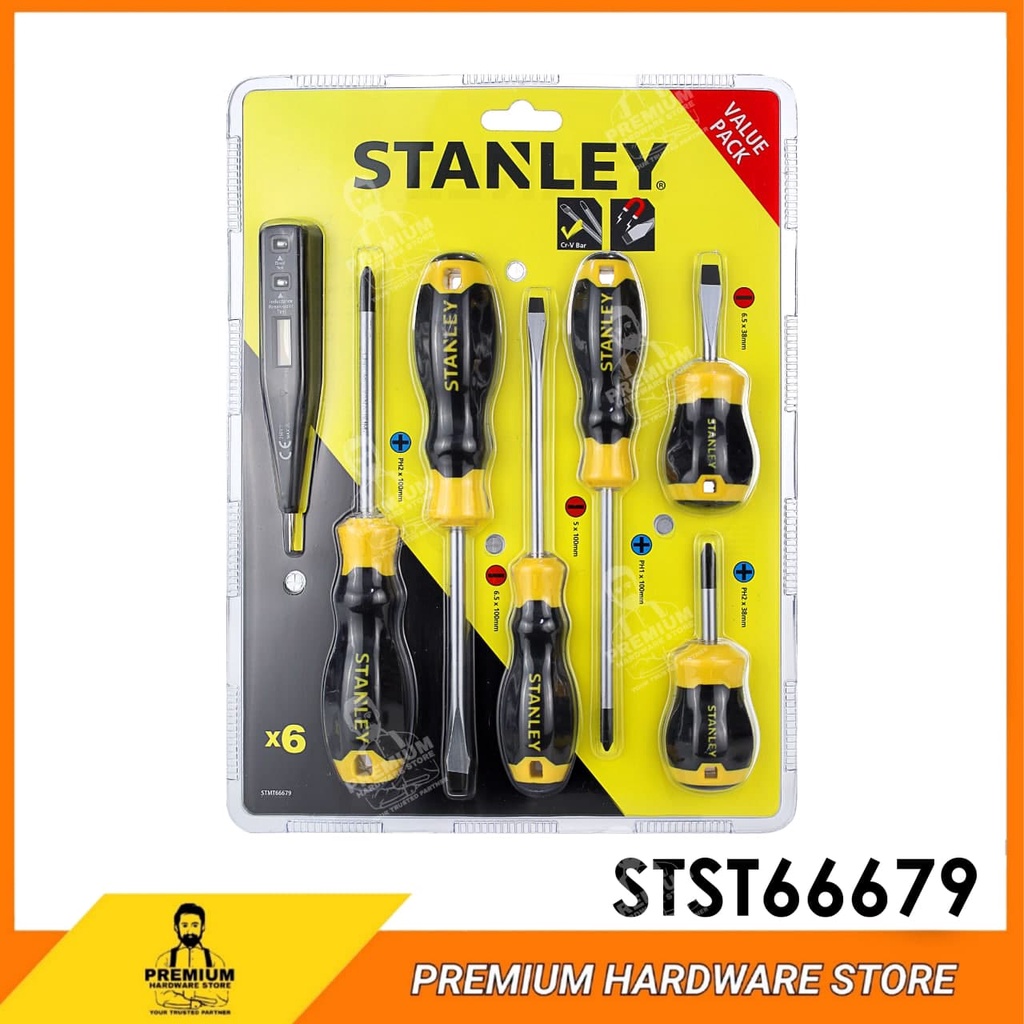 STANLEY Cushion Grip Screwdriver Set STMT66679 +/- Screw Driver With ...