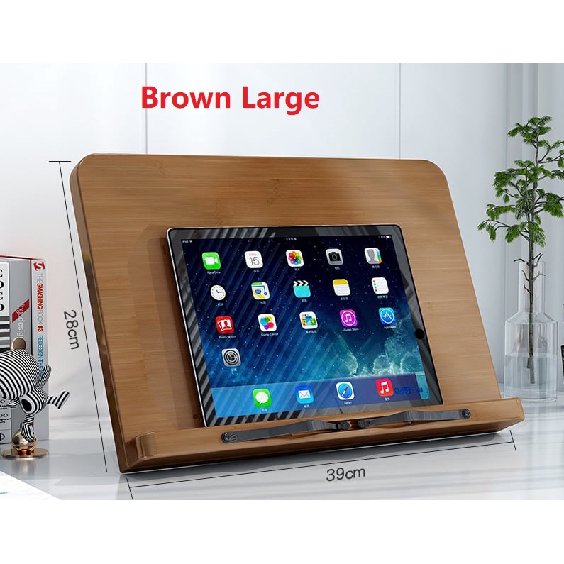 Double Storey Adjustable Portable Wooden Reading Stand Book Holder ...