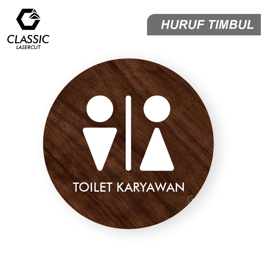 KAYU Embossed Letter Employee Toilet Sign / Employee Toilet Sign / Sign ...
