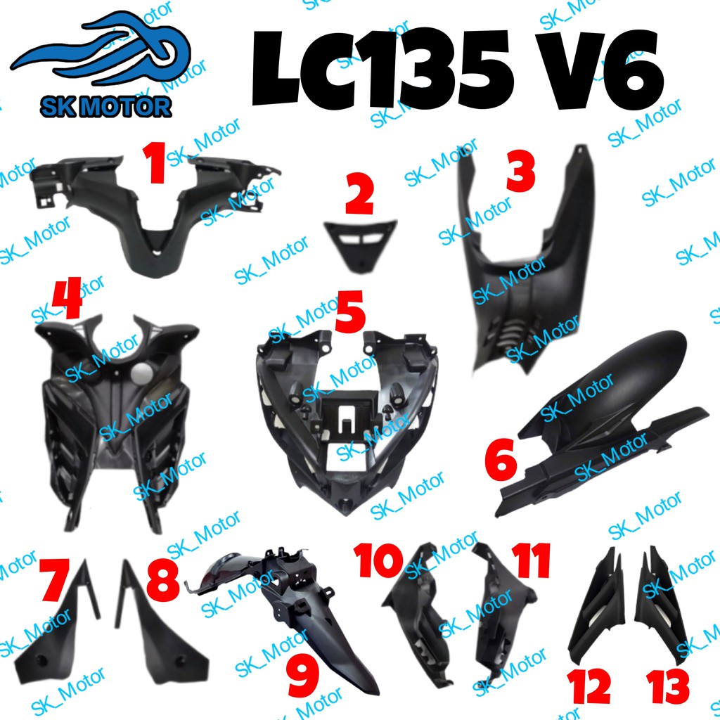 Yamaha LC135 New LC V4 V5 V6 V7 Original Inner Cover Full Set Kaver ...