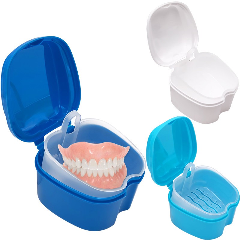 Denture Bath Box Organizer Dental False Teeth Storage Hanging Net ...