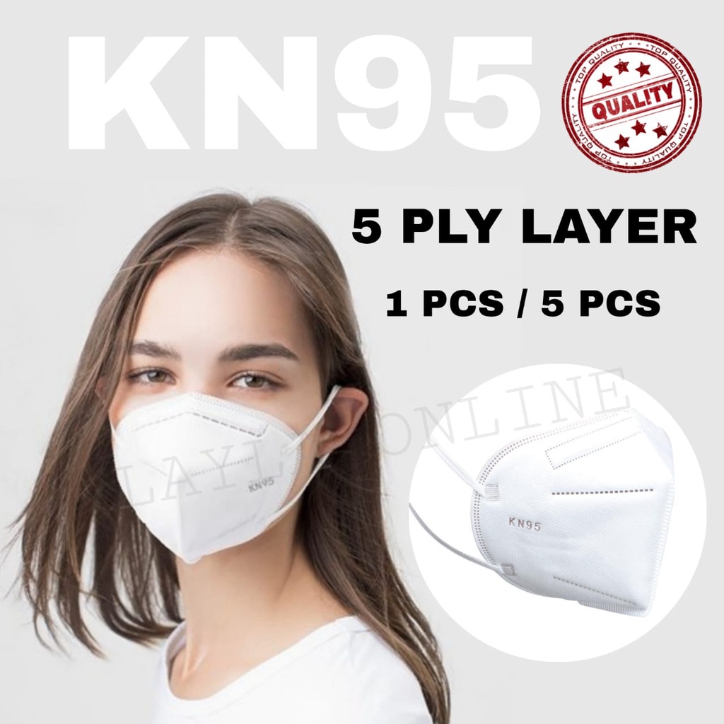 KN95 5 layers 1pc 5 Layers High Quality KN95 Earloop Adult Face Mask ...