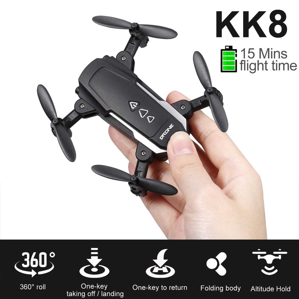 KK8 Mini Drone RC Quadcopter 15mins Flight 360 Degree Flip 6-Axis Gyro Altitude Hold Headless ...