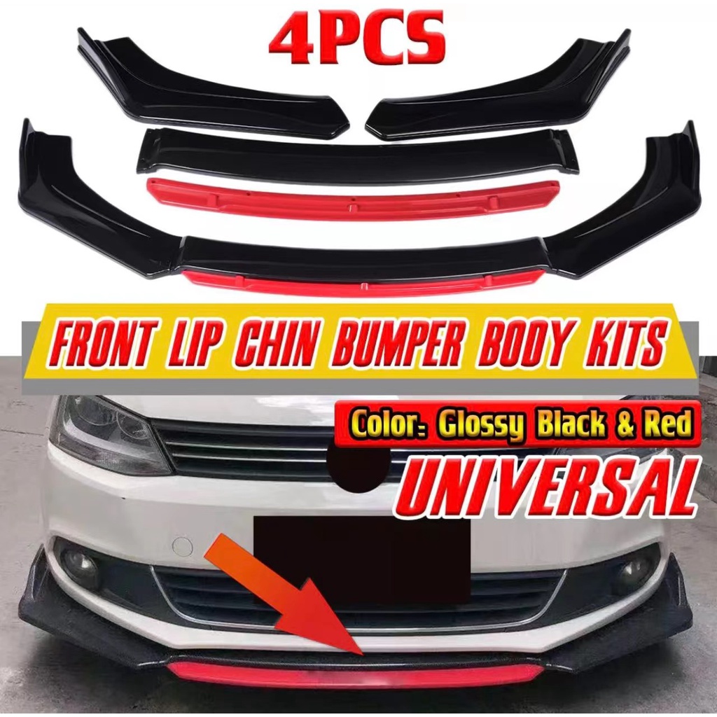 New Design 4Pcs Universal Car Front Bumper Lip Spoiler Splitter Body ...