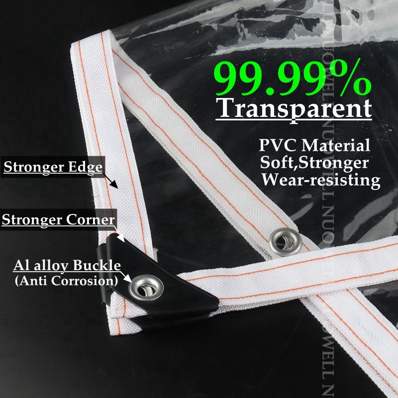 G2x3m 2x4m 2x5m 2x6m 99.9% Transparent PVC Cloth Waterproof Rain Cloth ...