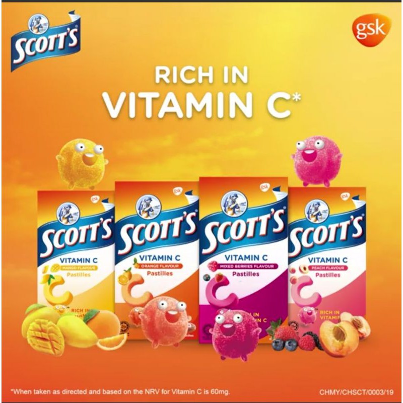 Scott's Chewable Vitamin C Pastilles for Kids 100g | Shopee Malaysia
