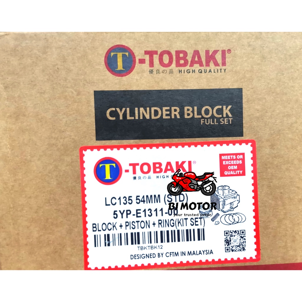 TOBAKI FZ150/ Y15ZR / LC135 (57MM) DOME / STD BLOCK SET KIT 100% Original block tobaki 57mm fz ...