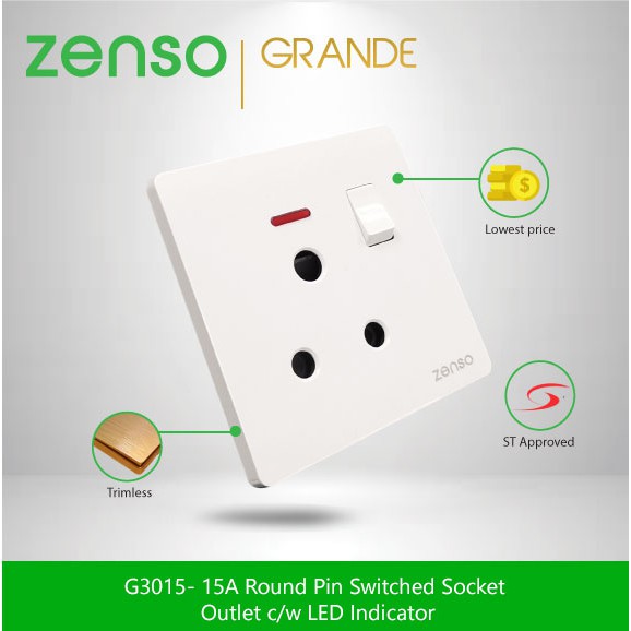 [Ready Stock][SIRIM} ZENSO Switch Grande White Switches & Sockets Suis ...