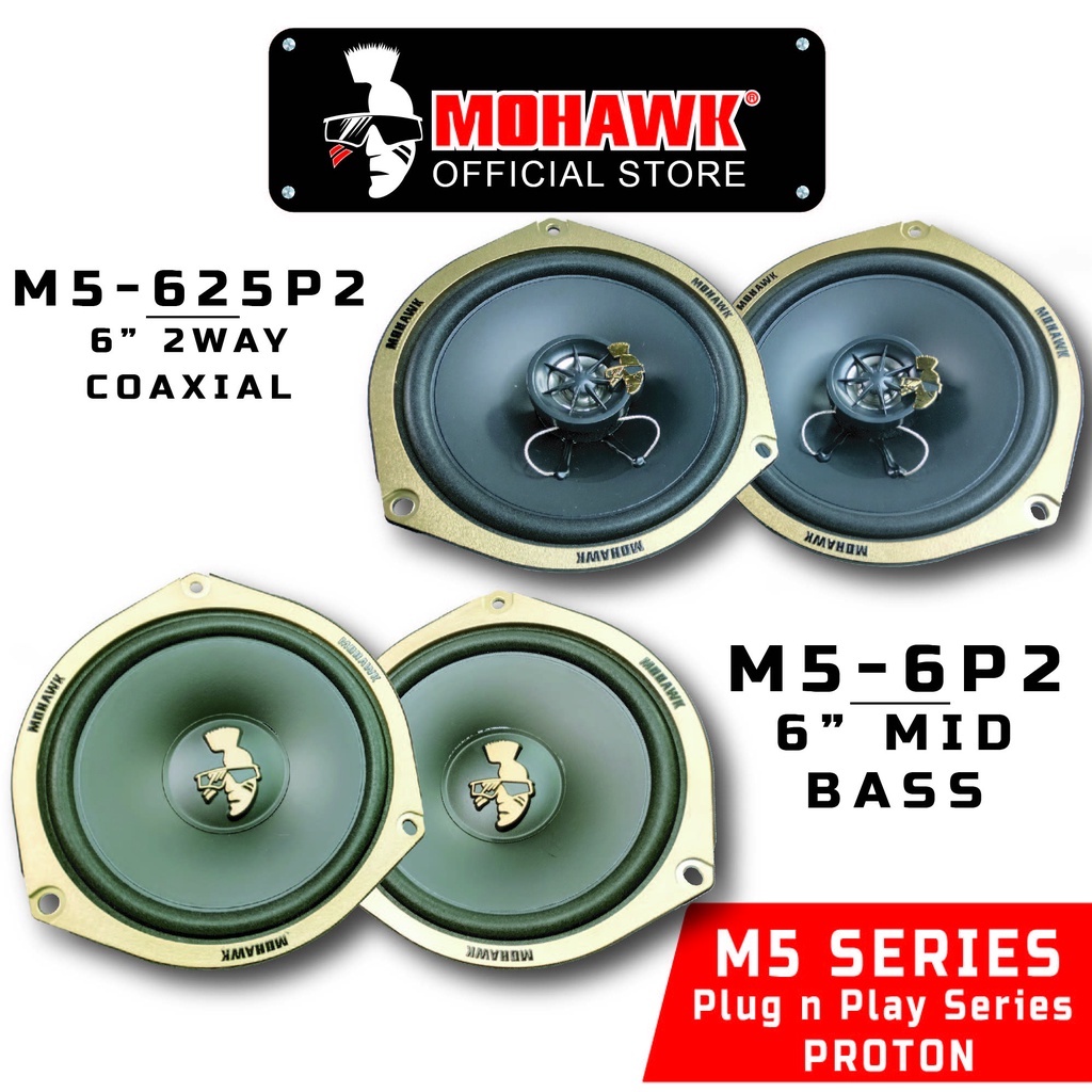 MOHAWK M5 Series Plug n Play 6" 2Way Coaxial Mid Bass Spk OEM Speaker For Proton Persona Iriz ...