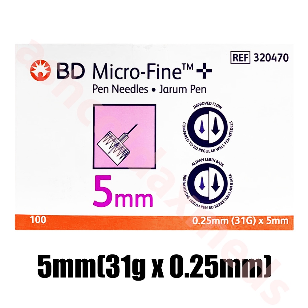 (BOX) BD Micro-Fine/ultra-Fine Pen Needles 100's/Unifine 4mm (Untuk ...