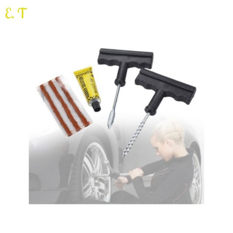 Tyre Puncture Instant Repair Full Set Tool Kit DIY Emergency Safety ...