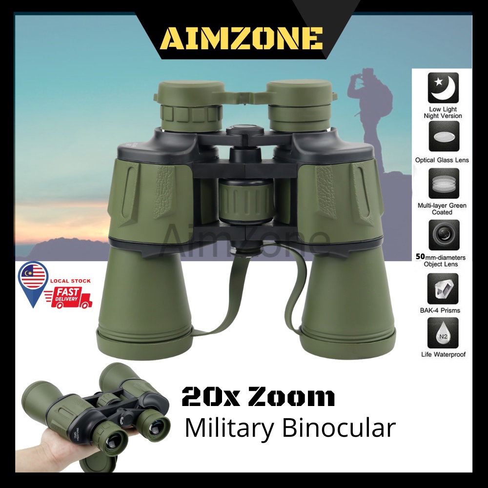 AimZone High Power Military Binocular Teropong Tentera 20x Zoom Jarak ...