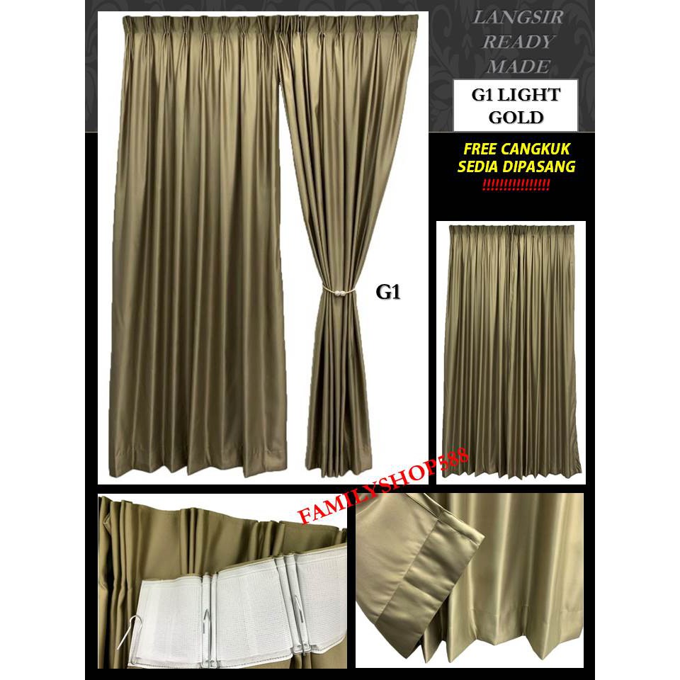 Blackout Ready Made Curtain !!! Langsir Kain Tebal Siap Jahit ( Free ...
