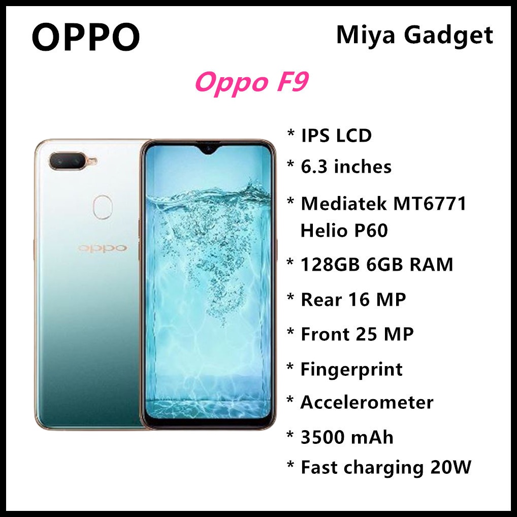 Oppo F9 (6 + 128GB ) 6.3 inch 16MP Dual Camera LTE - Used Condition Ori ...