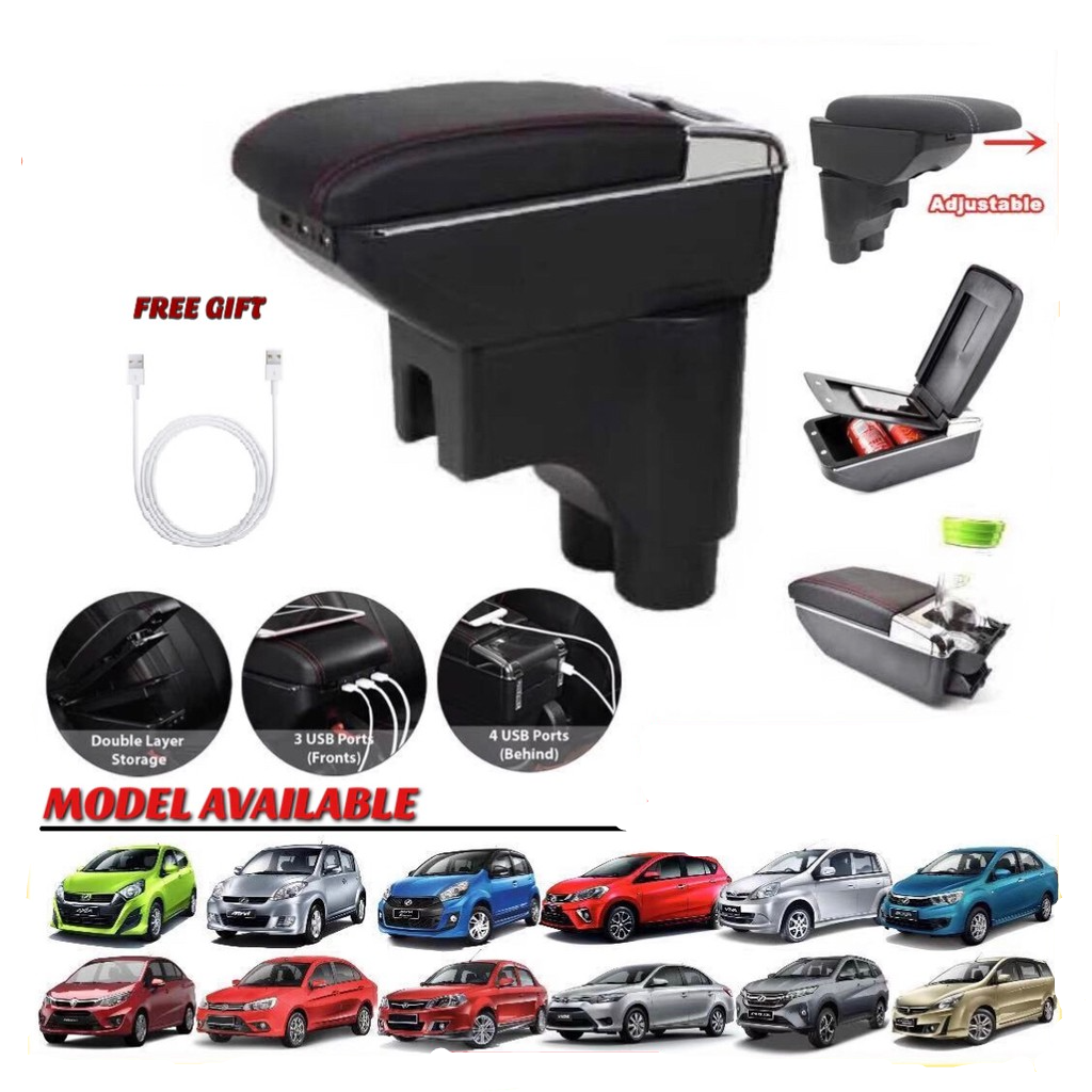 CAR USB ARMREST Axia Bezza Viva Myvi Saga BLM FLX Exora Persona BRV ...