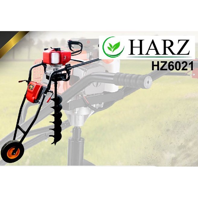 63CC HARZ Earth Auger Machine With Auger Trolley Wheel / Mesin Drill ...