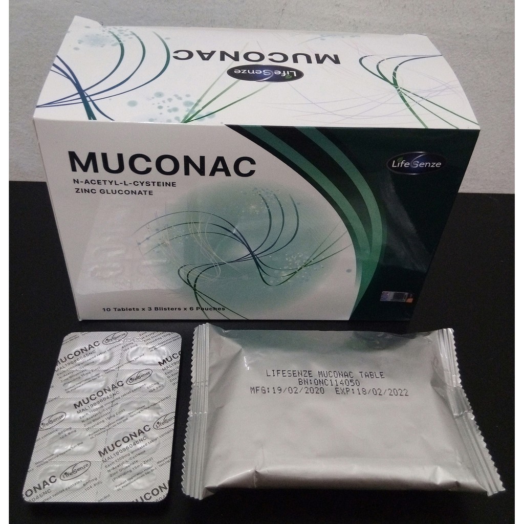 LifeSenze Muconac Tablet 1100mg 180pcs, 6 Pouches, 18 Blisters - Remove ...
