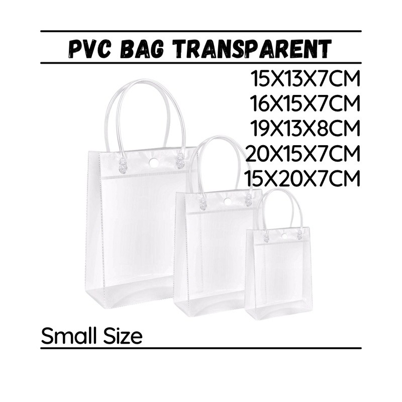 (SMALL) pvc tote bag clear/pvc bag transparent/gift bag/goodies bag ...