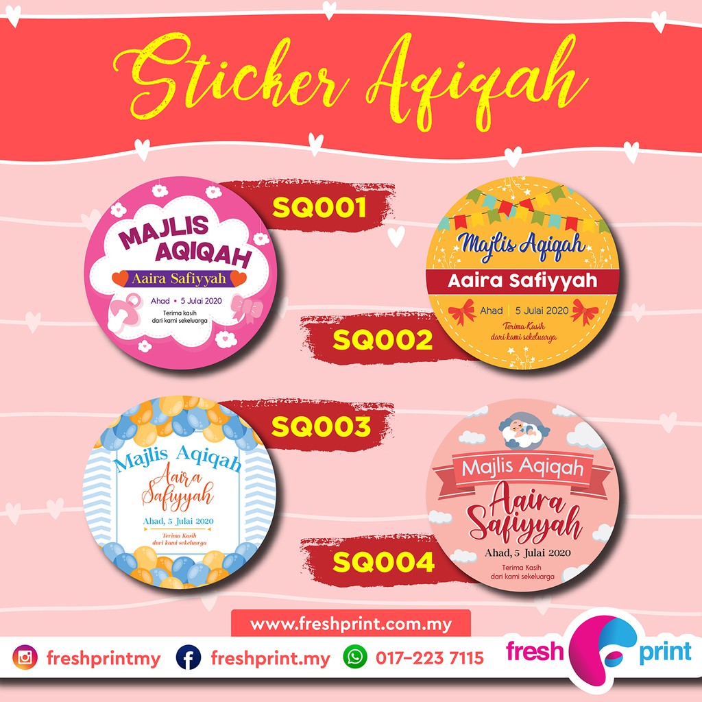 STICKER AQIQAH MURAH 5 CM | Shopee Malaysia