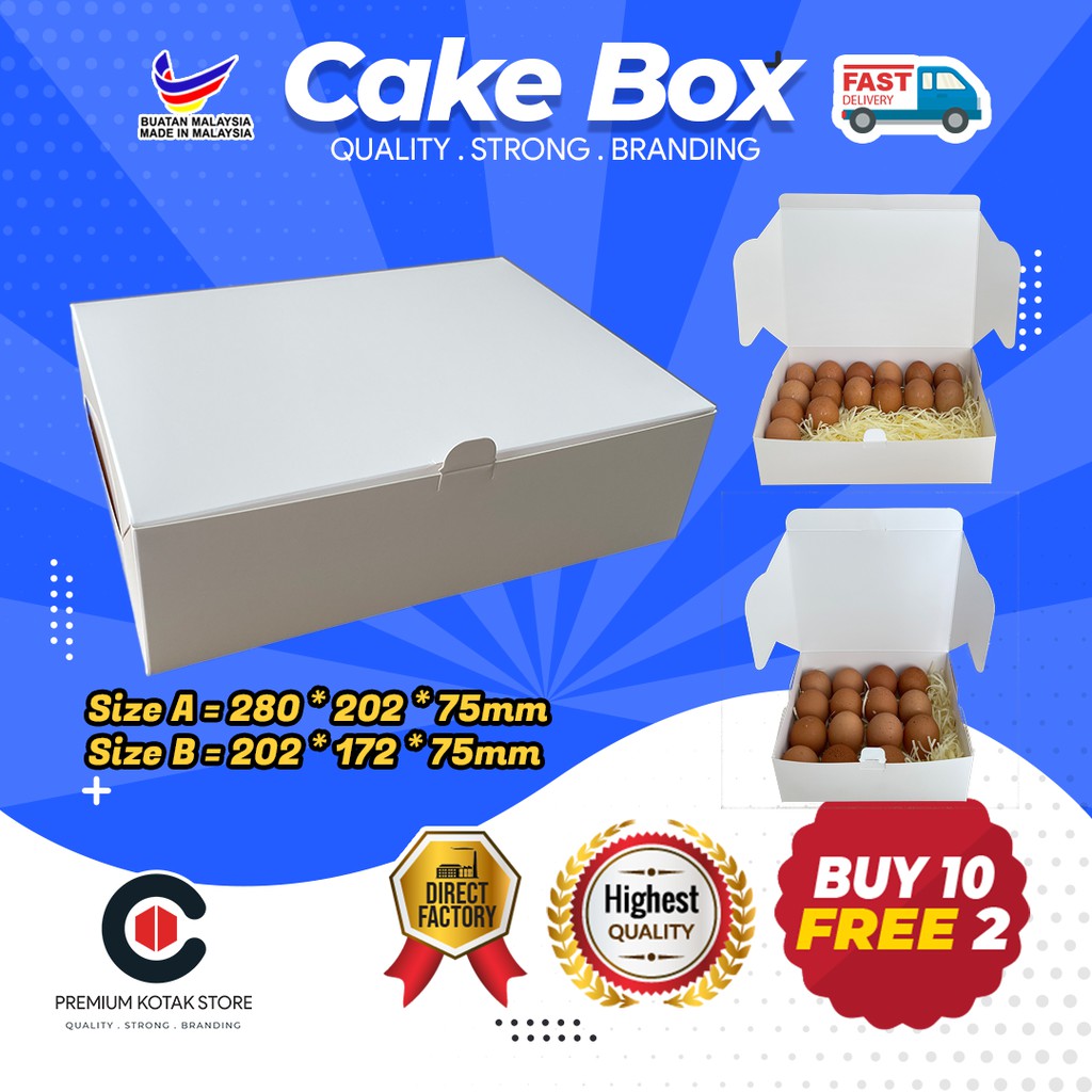 Cake Box Kotak Kuih Talam Box Kotak Kek Kotak Kuih Lapis Kotak Donut ...