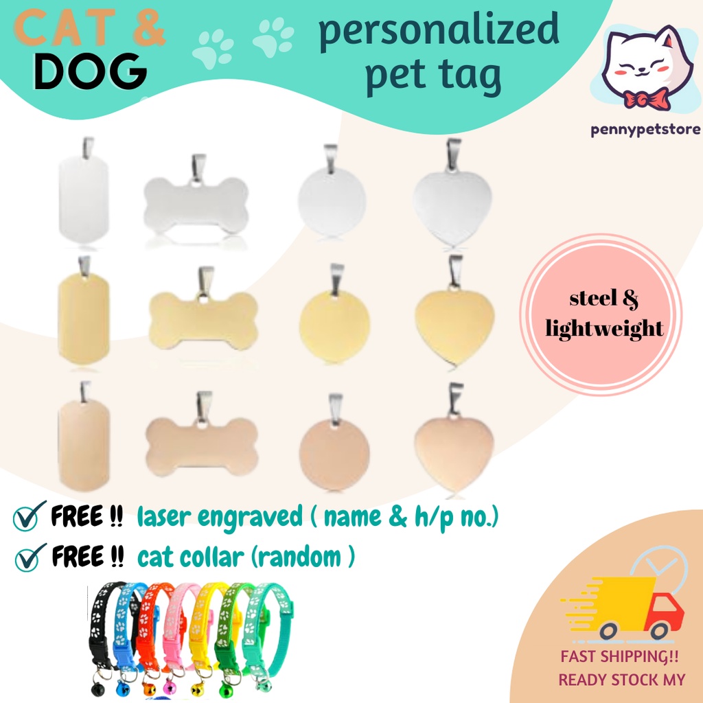 TAG NAMA KUCING & ANJING KESAYANGAN PERSONALIZED PET PENDANT !!READY ...
