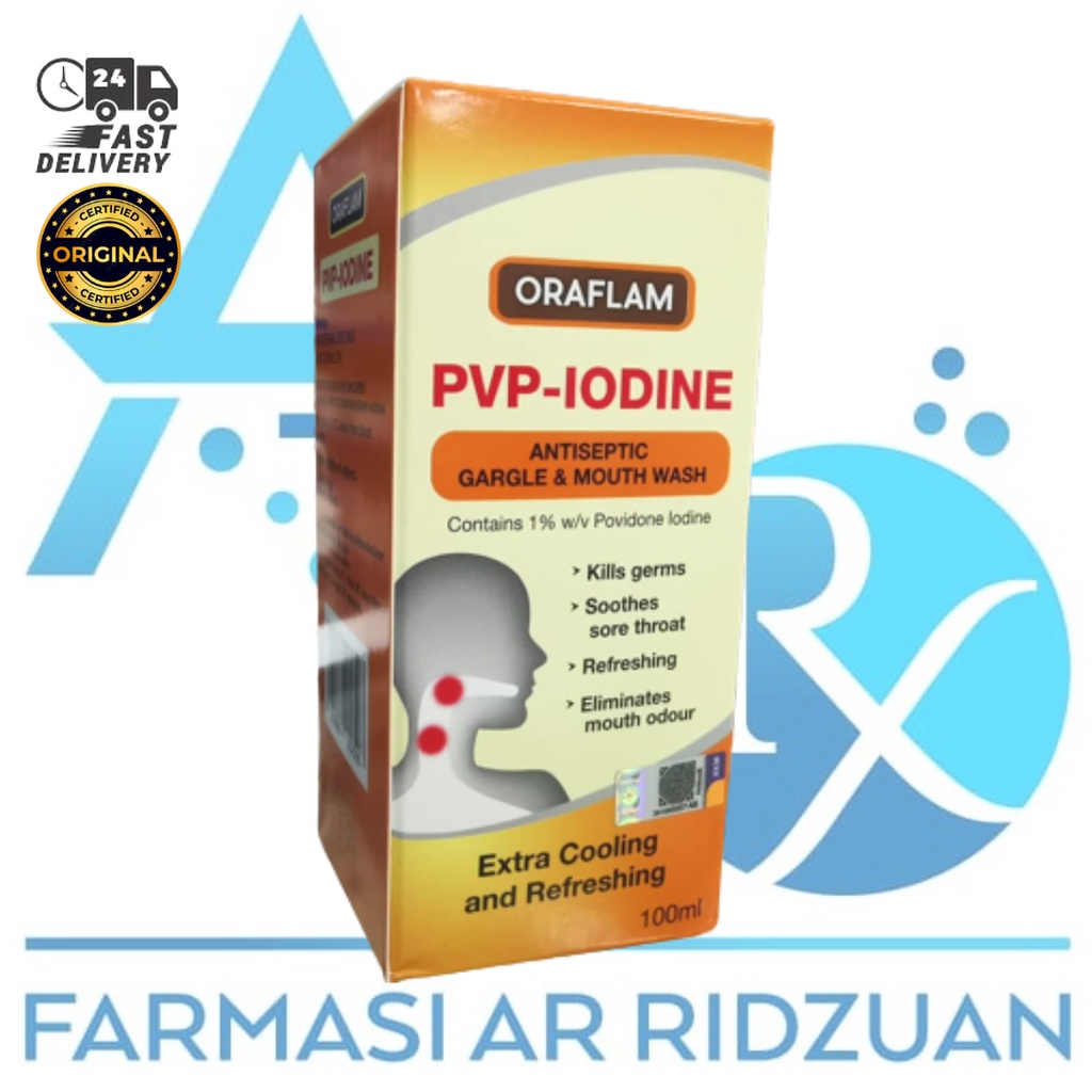 Oraflam PVP-IODINE (Betadine Alternative) Antiseptic Gargle & Mouth ...