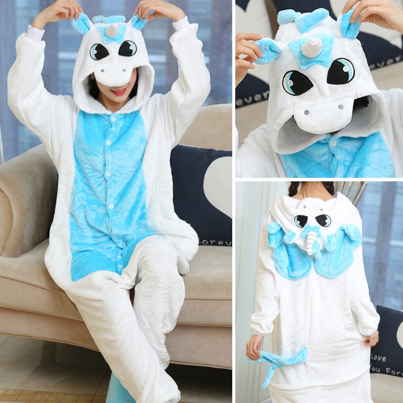 Winter Adults Animal Stitch Onesies Women Men Pajamas Suit Onepiece ...