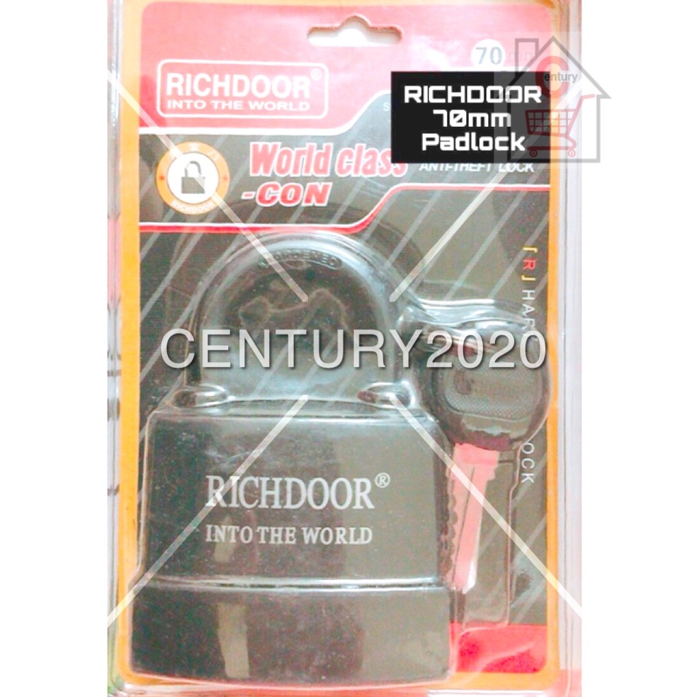 RICHDOOR Padlock Laminated Anti Theft Pad Lock Waterproof Lock 70mm ...