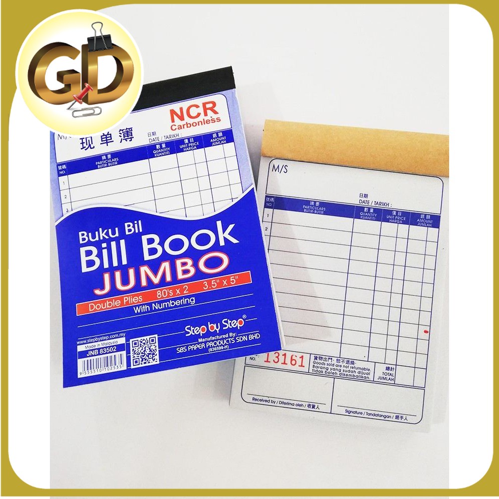 SBS Jumbo Bill Book Invoice/BUKU RESIT/Official Receipt/Cash Bill ...
