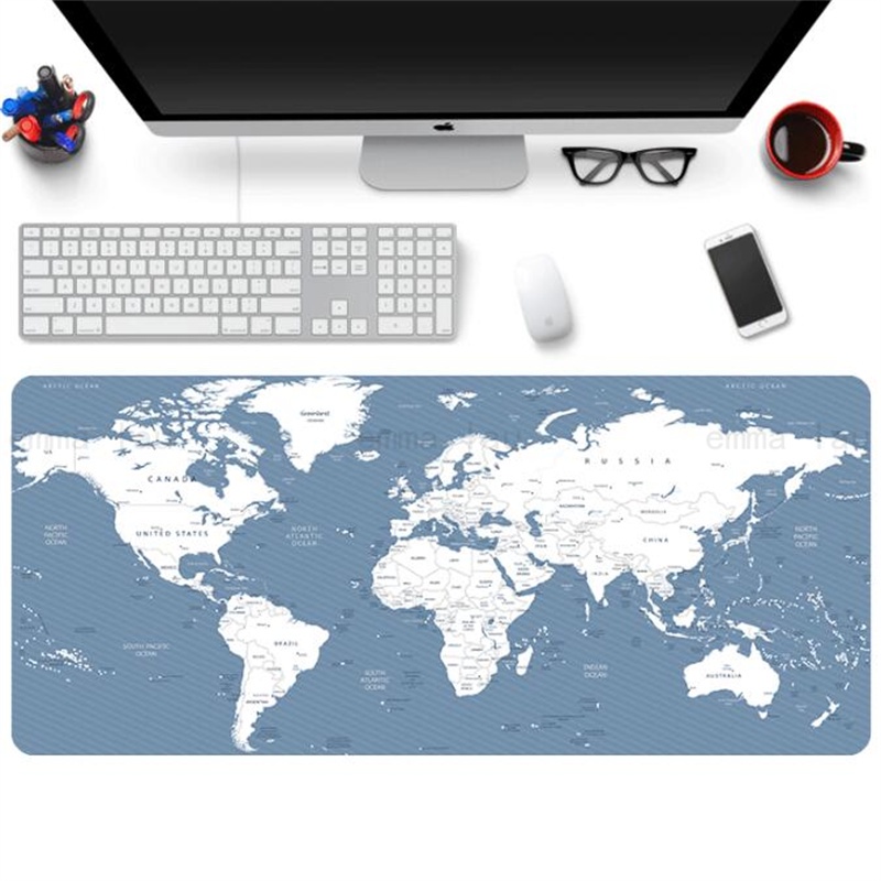 900x400x2mm Mouse Pad Map Pattern Rubber Mouse Mat Office Keyboard ...