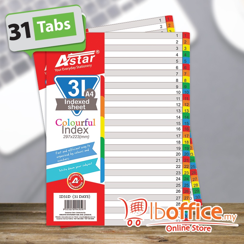 Astar PP Divider - A4 - 1~31 | Shopee Malaysia