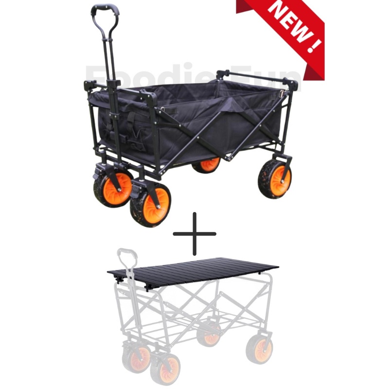 100L folding wagon BIG WHEEL 8 INCH trolley, portable tool truck Troli ...