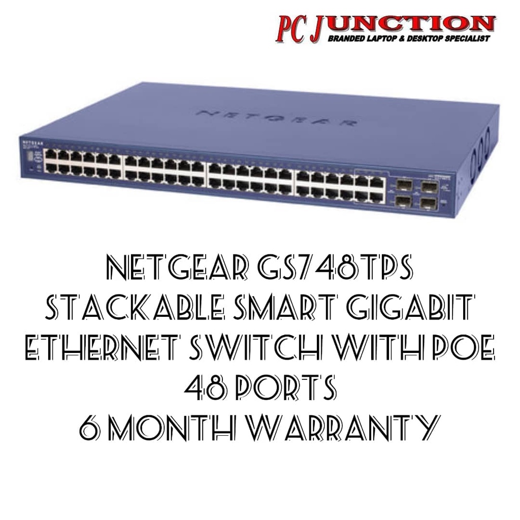 NetGear GS748TPS – Stackable Smart Gigabit Ethernet Switch with PoE ...