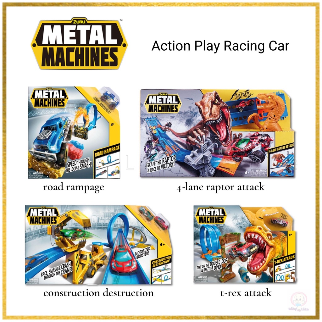 ZURU Metal Machines Action Play Racing Car (Road Rampage, 4-Lane Raptor ...